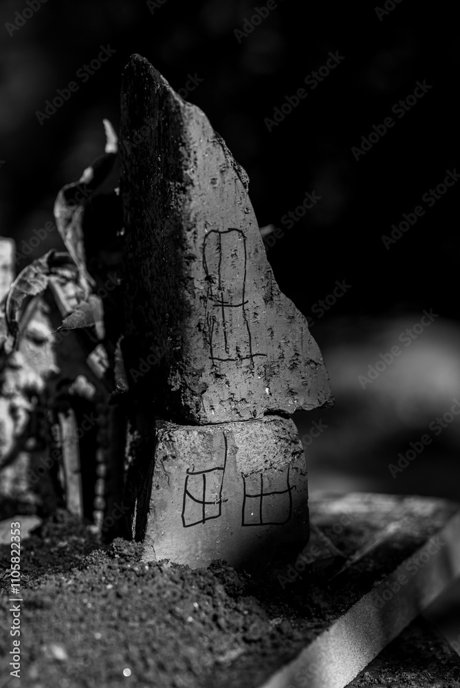 "poor man's playground." A child's playground playing in ruins ...