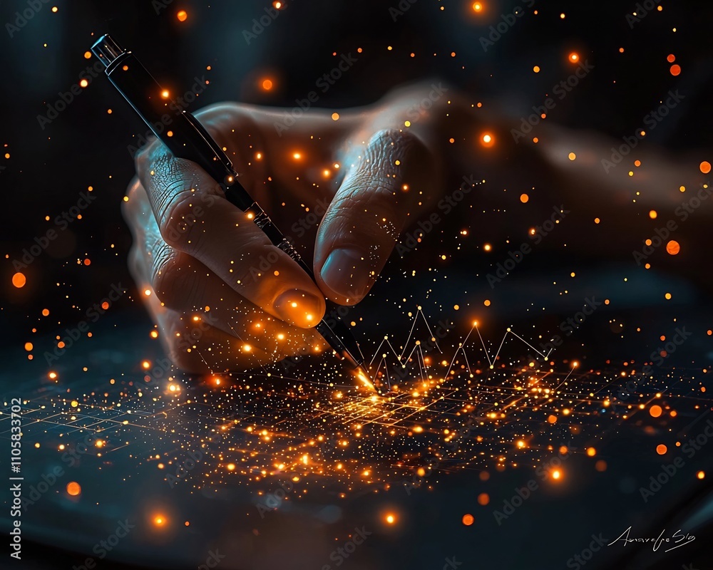 Futuristic Data Analytics Visualization Symbolizing Business ...