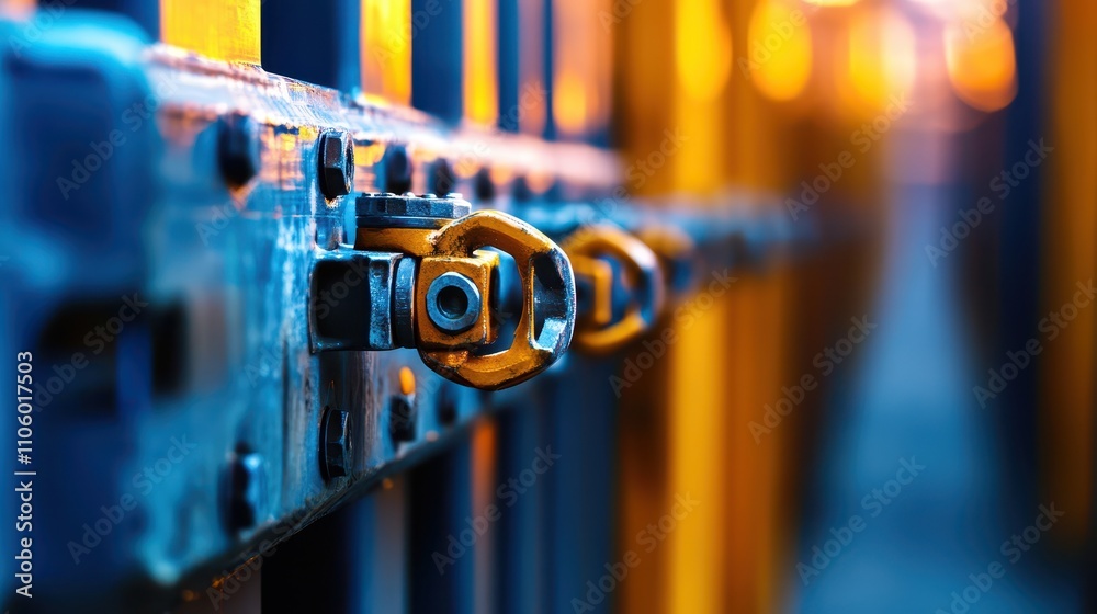 Precision Engineering: Extreme Close-Up of Container Connection ...