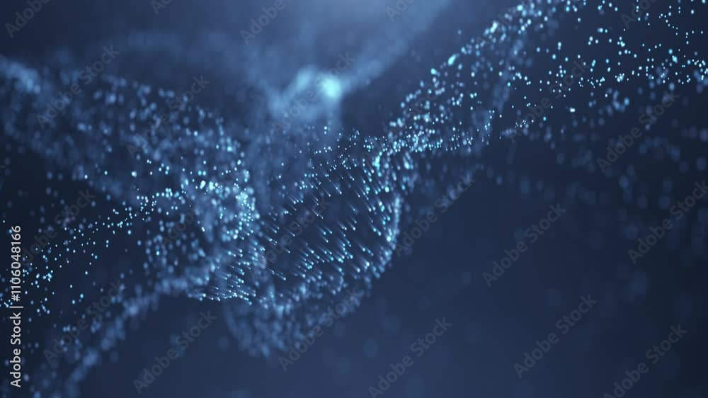 Digital particle wave and light abstract background, futuristic cyber ...