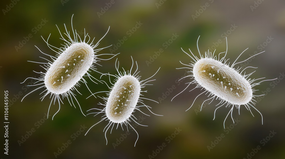 Healthy bacteria on skin layers in microscopic view, highlighting the ...