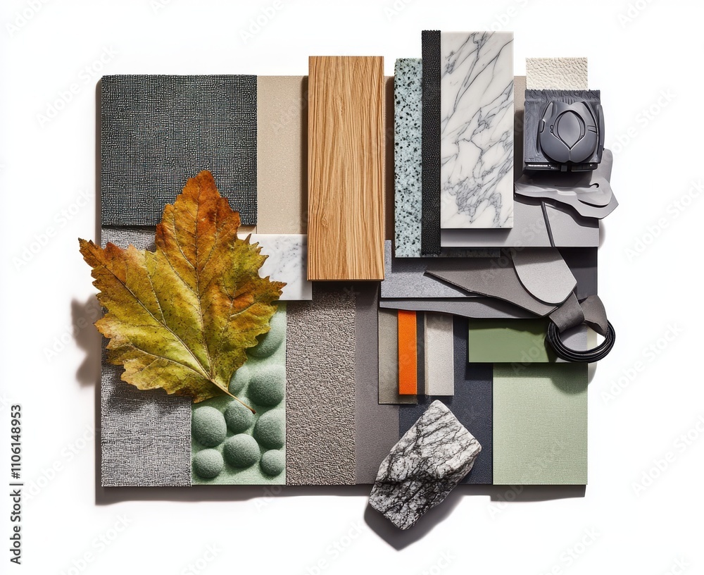 Aesthetic Composition of Natural Elements and Textures Featuring Leaves ...