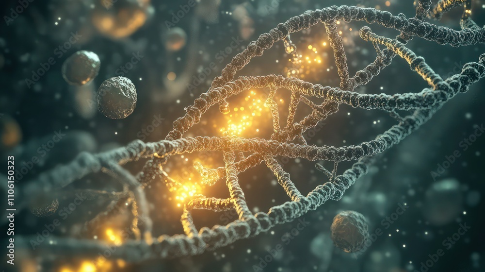 A cross-section of a human cell focusing on the chromatin structure ...