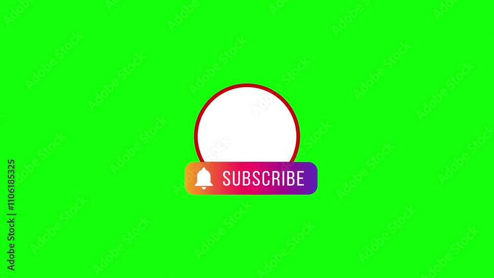 Animated YouTube Subscribe Button for Video Overlay with transparent ...