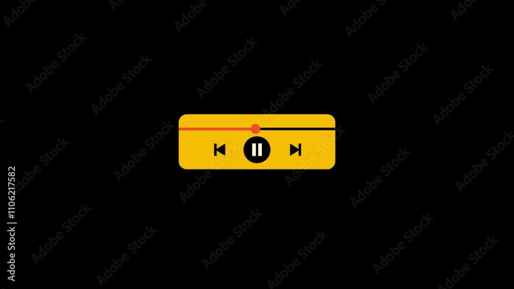 Music play bar icon or Music player scroll bar button animation, audio ...