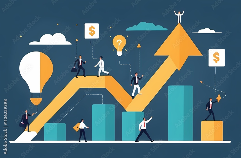 Winning plan to success, strategy step to reach success, career journey ...