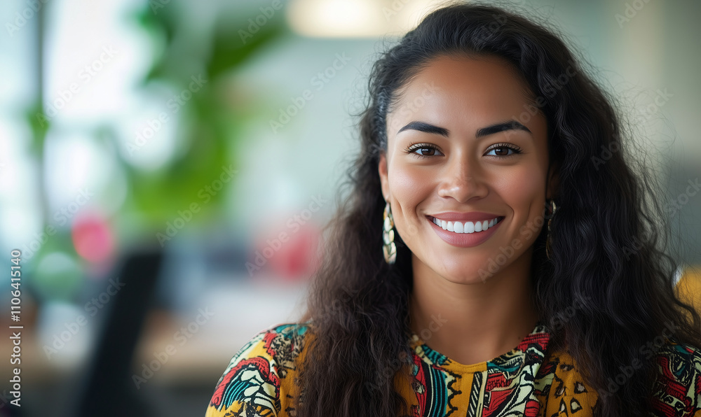 Beautiful young Maori woman at business office, generated ai Stock ...