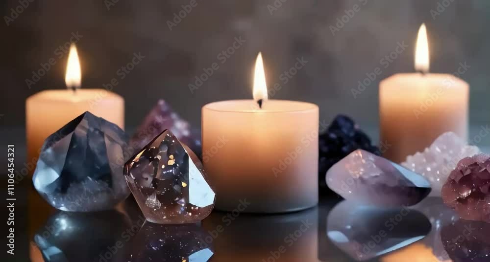 Crystals and Candlelight Background: "Soft candlelight illuminating ...