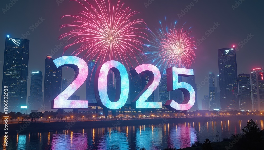 Fotografie, Obraz A futuristic megacity at night with massive digital ...