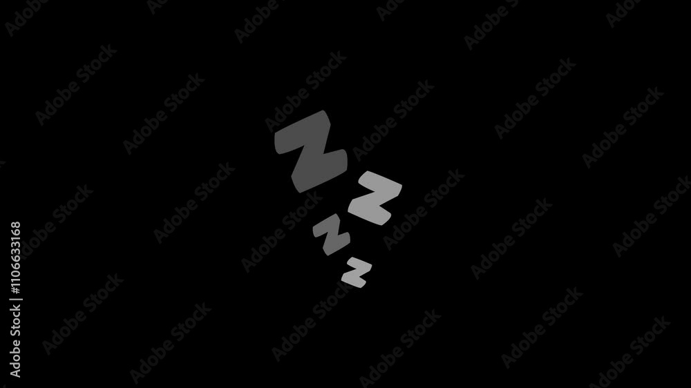 Letters symbol zzz snooze sleep on green screen background Sleeping ...