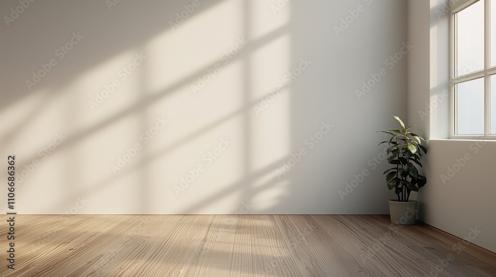 Minimalist white empty room interior blank wall background backdrop ...