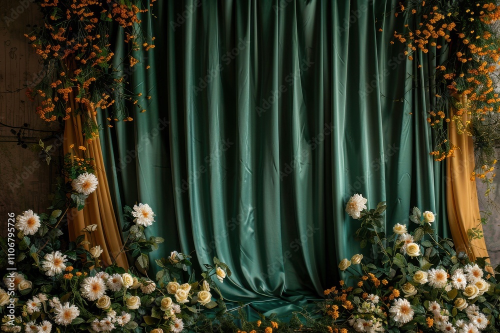 Regency style soft gold professional photography studio backdrop with a ...