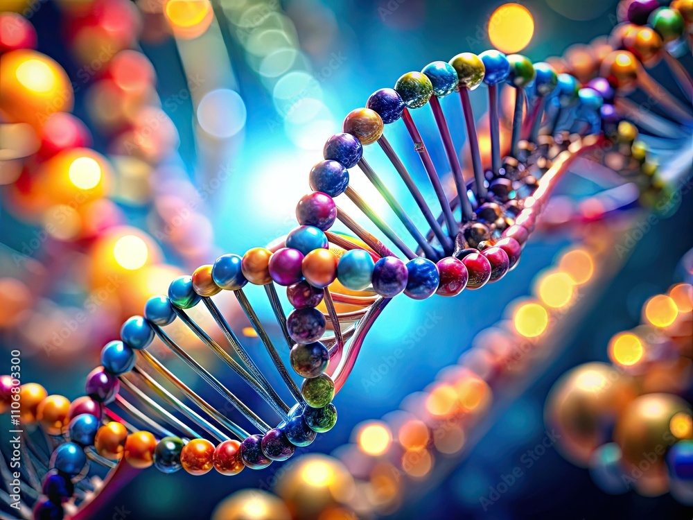 3D DNA Model, Tilt-Shift Miniature, Genetic Code, Science Illustration ...