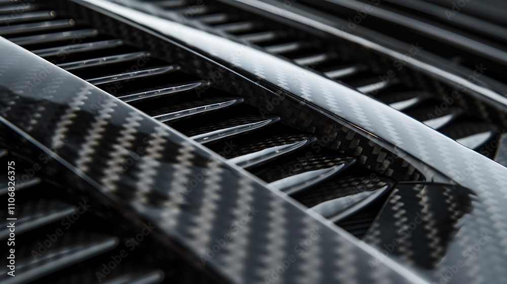 Macro shot of hood vents with carbon fiber texture Stock Photo | Adobe ...