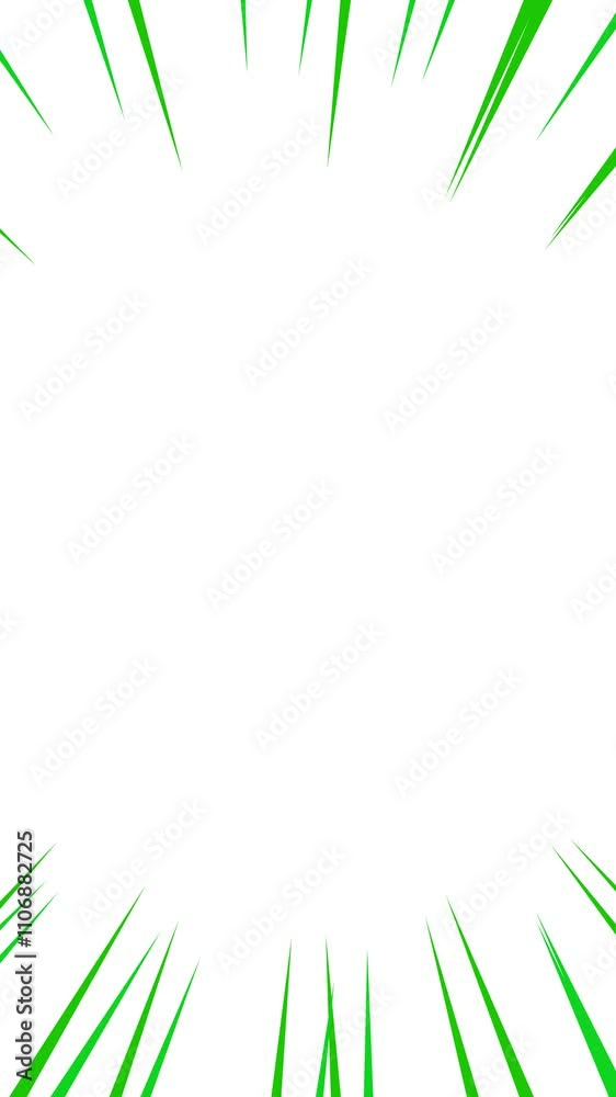 Radial green Speed Lines, anime speed line background animation. White ...