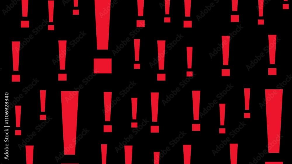 Animated Animation kinetic moving exclamation mark icon symbol shouting ...