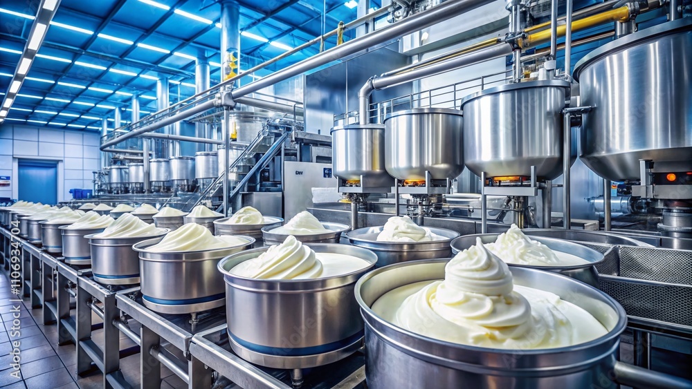 Fresh Butter Production in a Dairy Factory: Stirring Sour Cream for ...