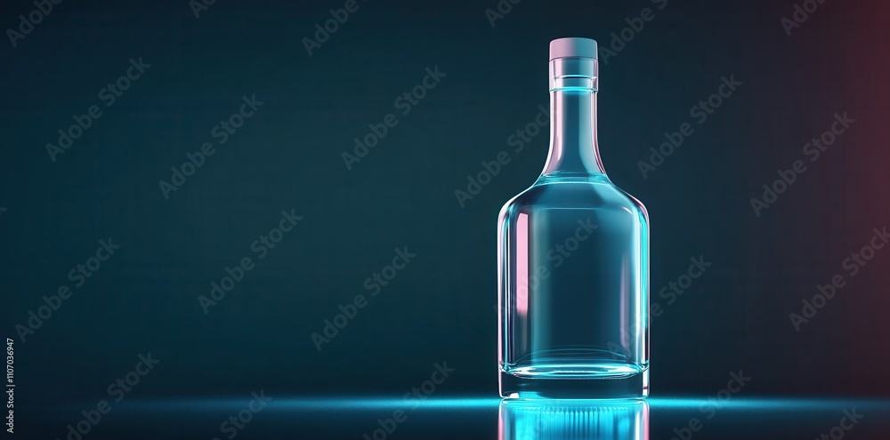 Futuristic minimalistic vodka bottle design featuring sleek lines and ...