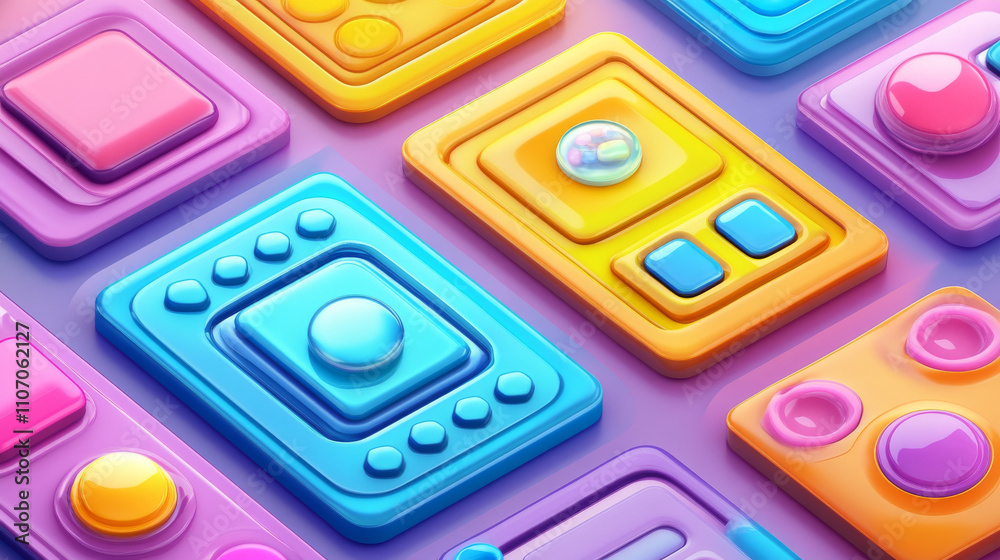 Game ui frames, slime app buttons, icons, boards or plaques. Cartoon ...