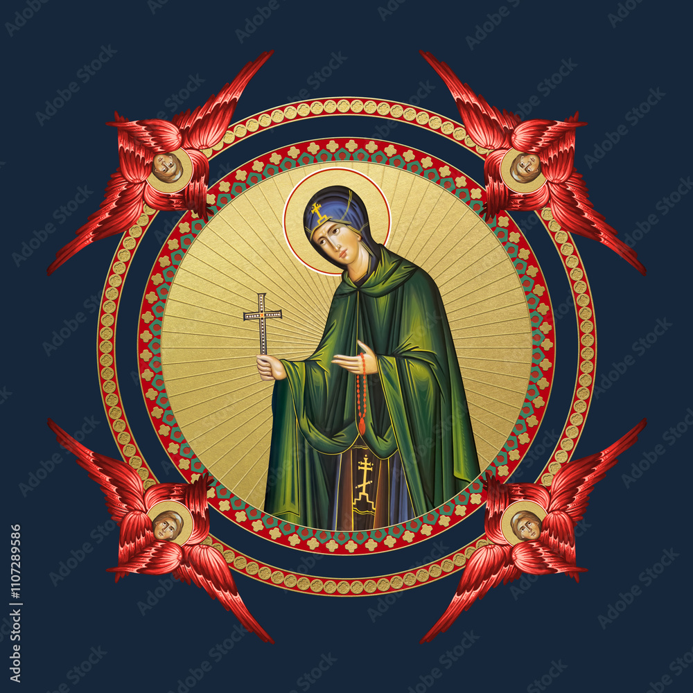 Sv. Petka. Saint Parascheva of the Balkans. Religious decorative dome ...