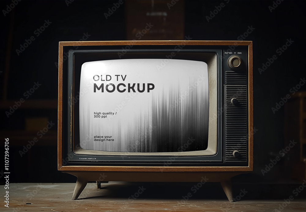 Old TV Screen Mockup Generated with AI Stock Template | Adobe Stock