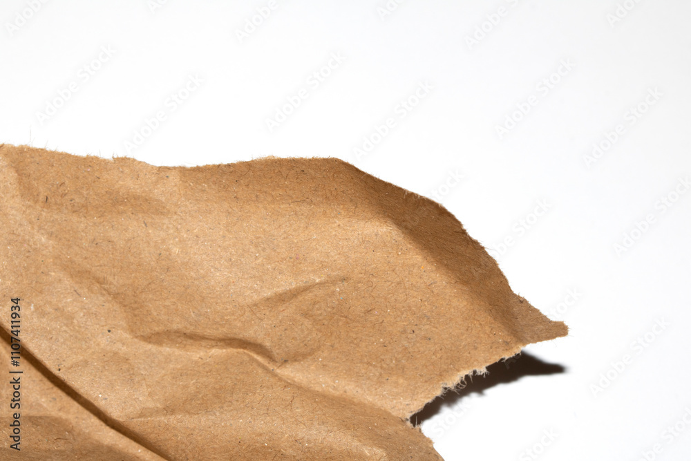 Ripped Up Torn Cardboard Box Packaging with Ridges on White Background ...