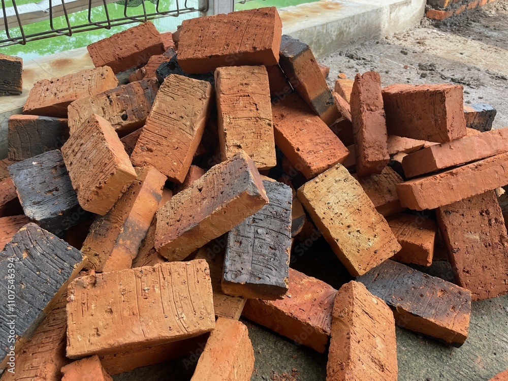 Photo & Art Print A Pile of Reclaimed Red Bricks Ready for Reuse in ...