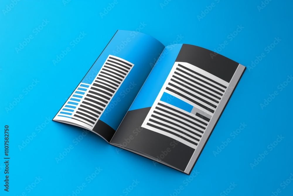 A modern tri-fold design using bold geometric shapes and a monochrome ...