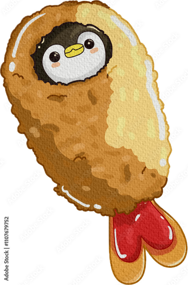 Japanese food drawing, cute Korokke Potato Croquette drawing in the ...