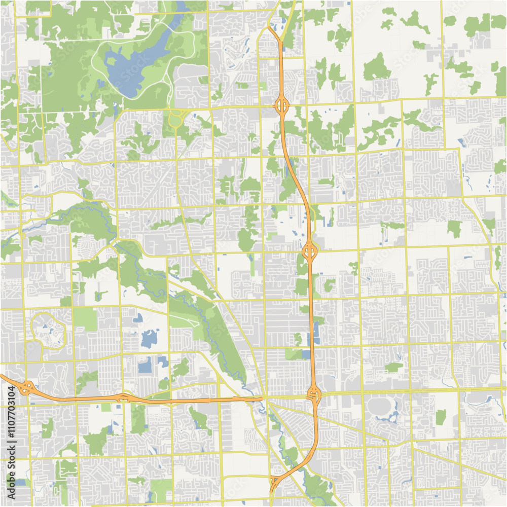 Poster Map of Shelby in Michigan in a normal road map style – Wall Art ...