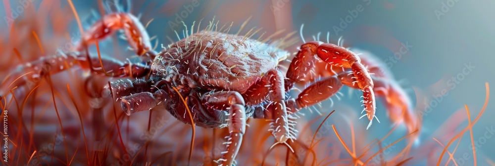 Insect monster bites, encephalitis tick macro dust mite, horrible ...