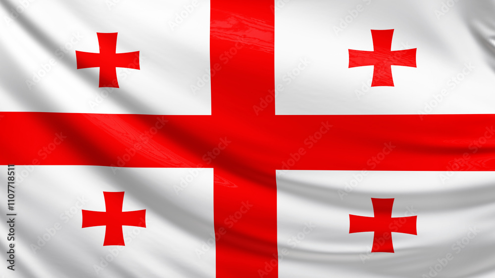 georgian flag pictures, close-up shot of georgia nation flag, european ...