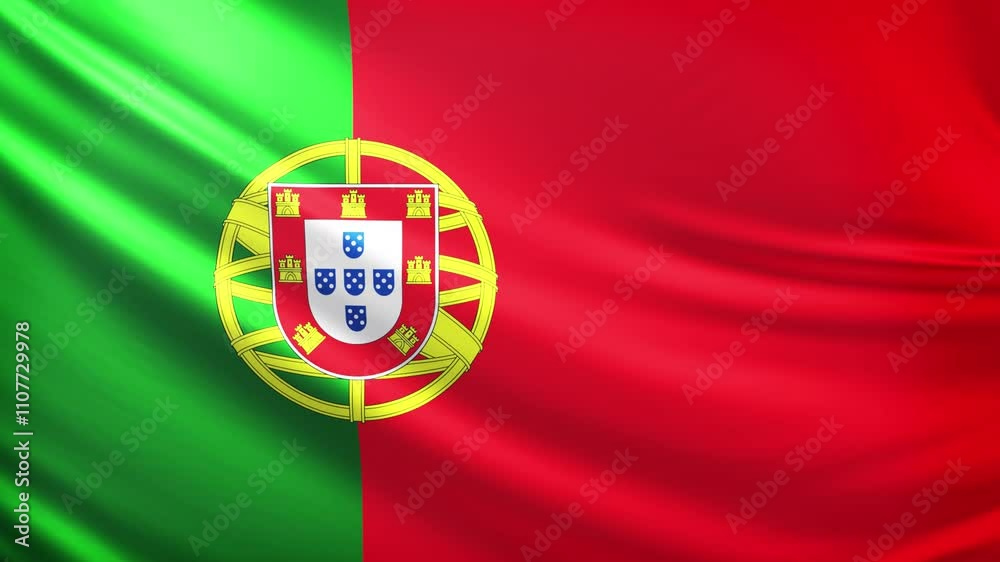 portuguese flag video, close-up shot of portugal nation flag, european ...