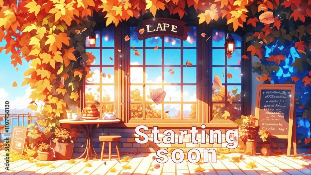 Enjoy the enchanting atmosphere of a cozy café surrounded by fall ...