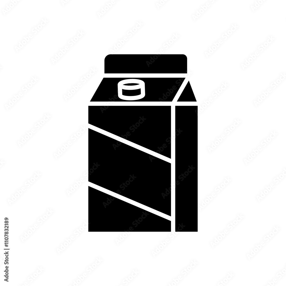 milk box icon, icon flat style pictogram for ui or ux mobile app ...