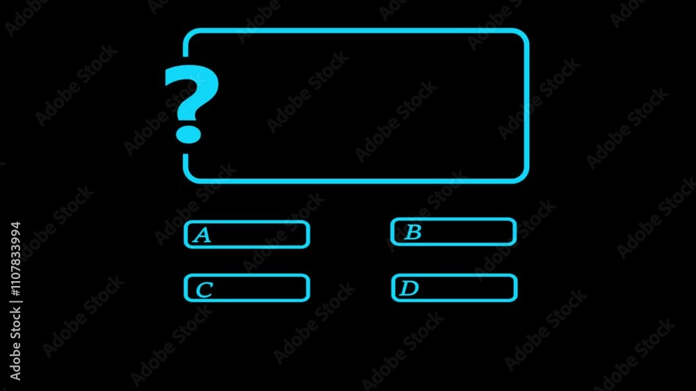 Question template animation. test and quiz concept, quiz game. option ...