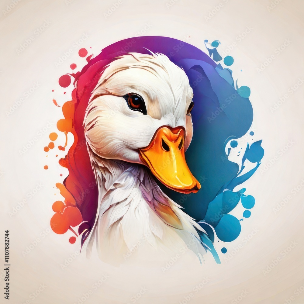 DUCK HEAD LOGO WITH MANY COLOR GRADATIONS ON THE BODY AND HEAD Stock ...