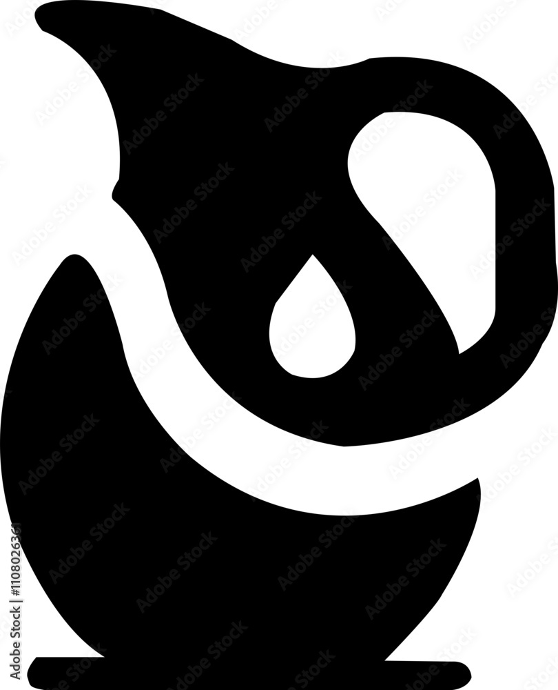 water jug silhouette vector, pitcher isolated white background., milk ...