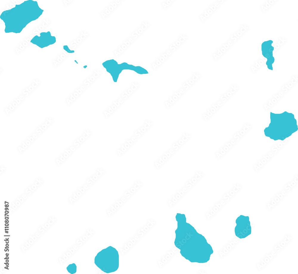Cabo Verde MAP in Blue, Country Border, Cabo Verde Map, Border line of ...