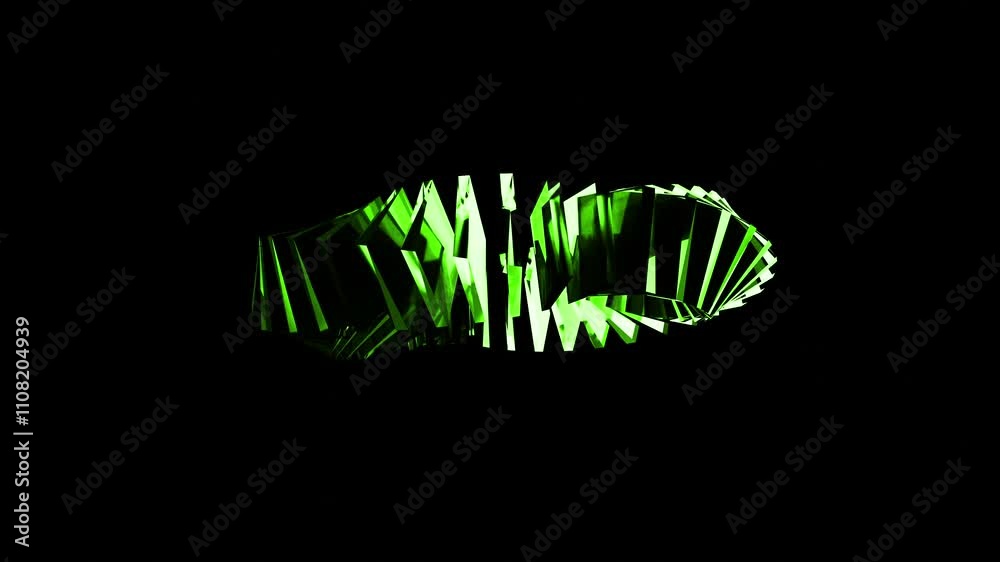 3d glass iridescent round shape made of plates with refraction and ...