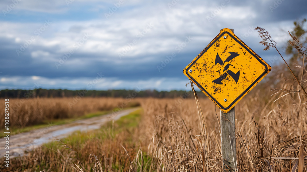 Warning sign for a danger zone with a white background, featuring an ...