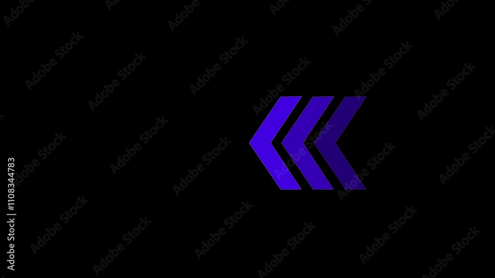 arrow glowing against a animated dark background. eft side directional ...