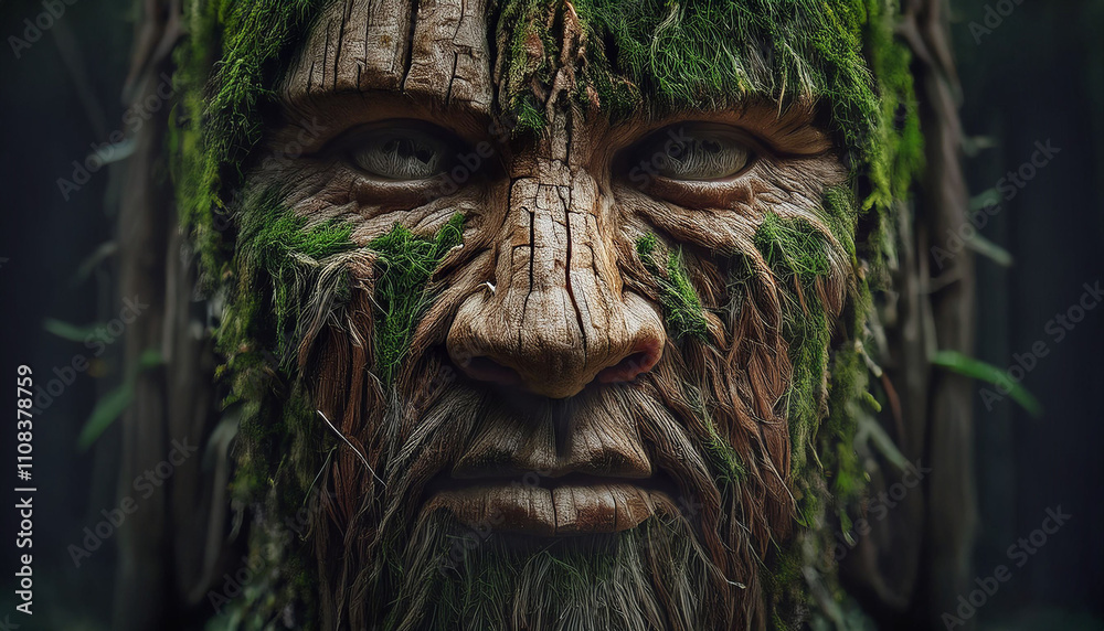 Trees, tree stumps in the shape of people in the forest Stock Photo ...