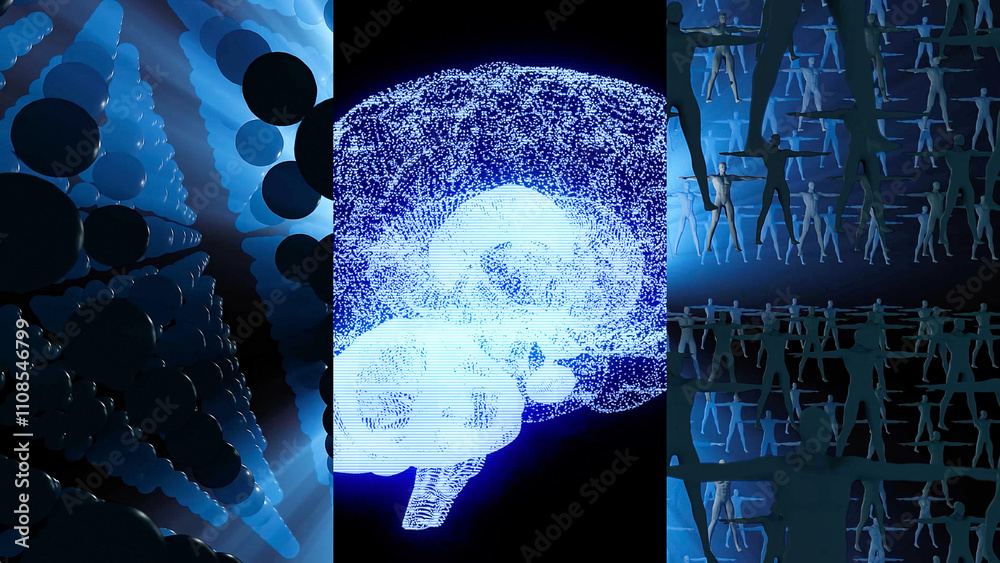 artificial intelligence, brain, technology, loop, ai, science, collage ...