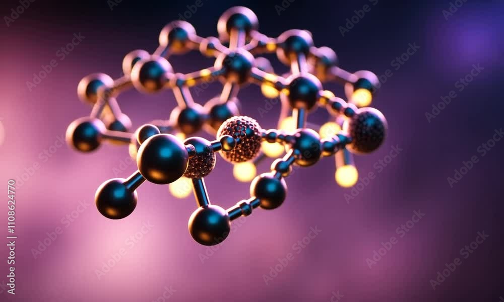 Create a 3D visualization of a molecular structure, with atoms and ...