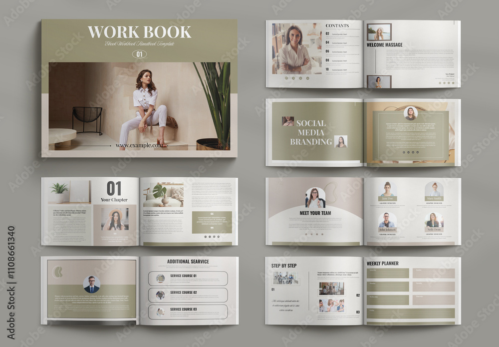Work Book Layout Stock Template | Adobe Stock