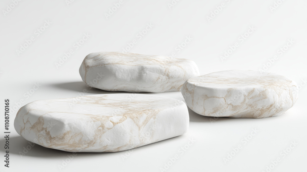 3d stone podiums, rock platforms for display nature products for spa ...