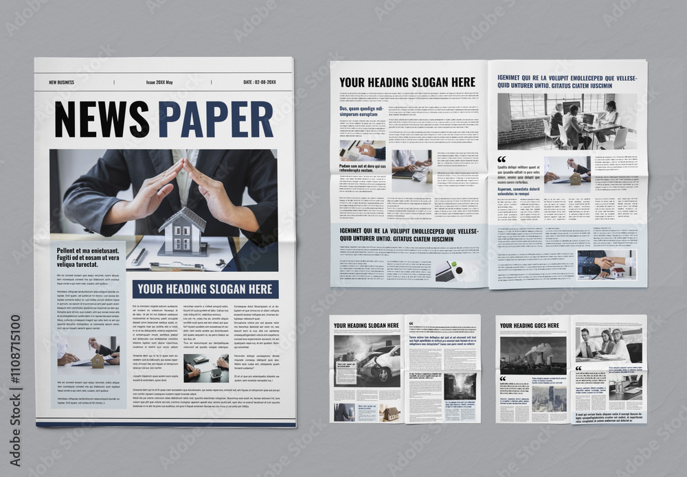 Modern Newspaper Design Layout Stock Template | Adobe Stock