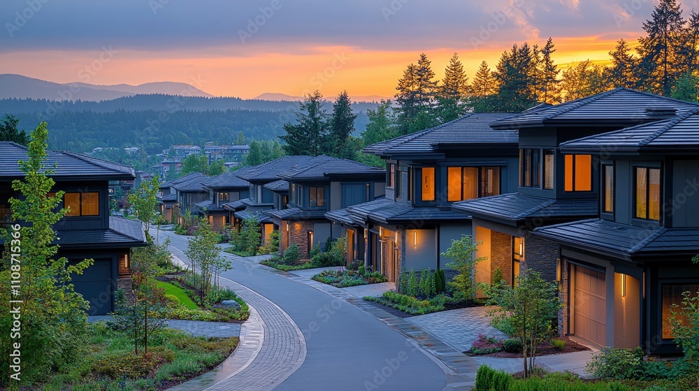 Low-density residential area with walking paths, natural areas, and ...