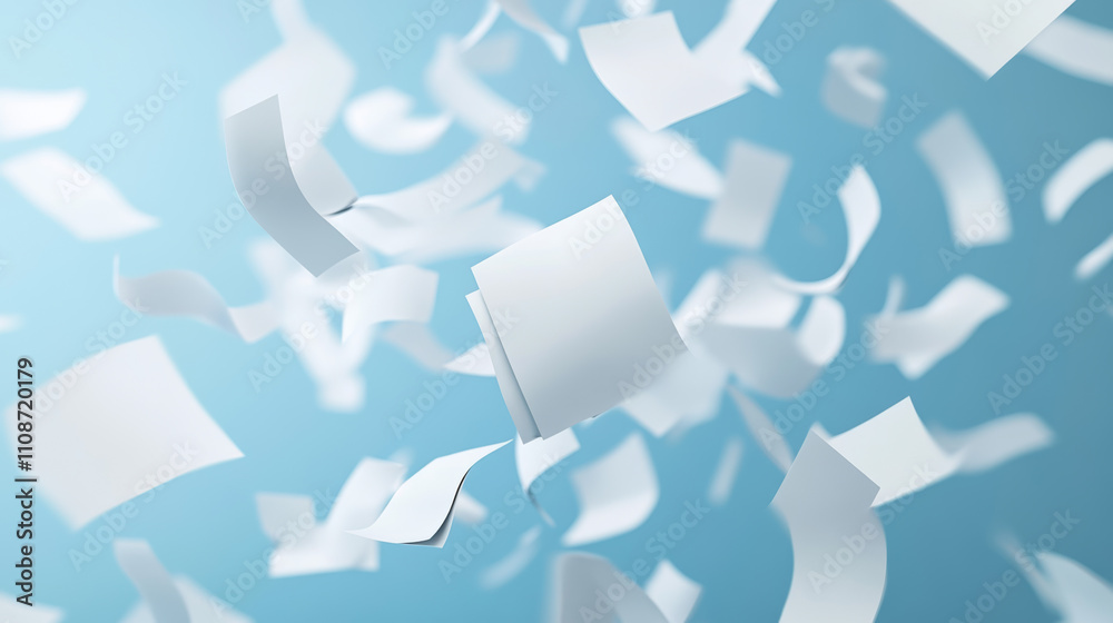 ภาพประกอบสต็อก Flying paper sheet in different angles of view ...